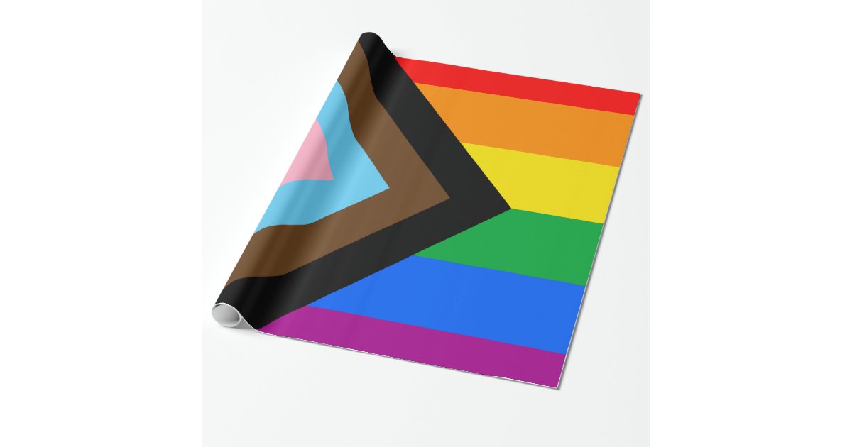 LGBTQ+ Progress Pride Wrapping Paper | Zazzle