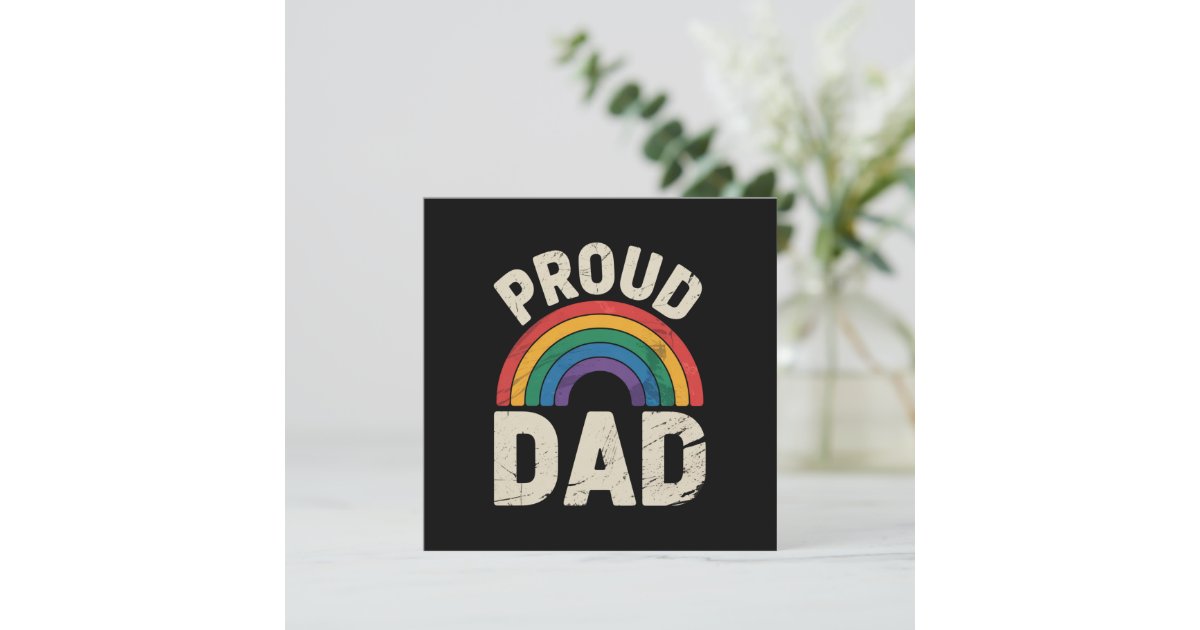 LGBTQ Proud Dad Gay Pride LGBT Ally Father's Day Invitation | Zazzle