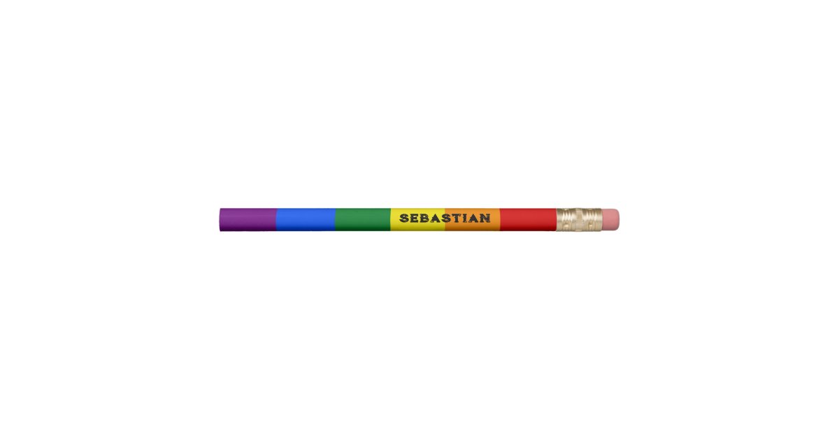 LGBTQ Proud Personalized Name Rainbow Pride Flag Pencil | Zazzle