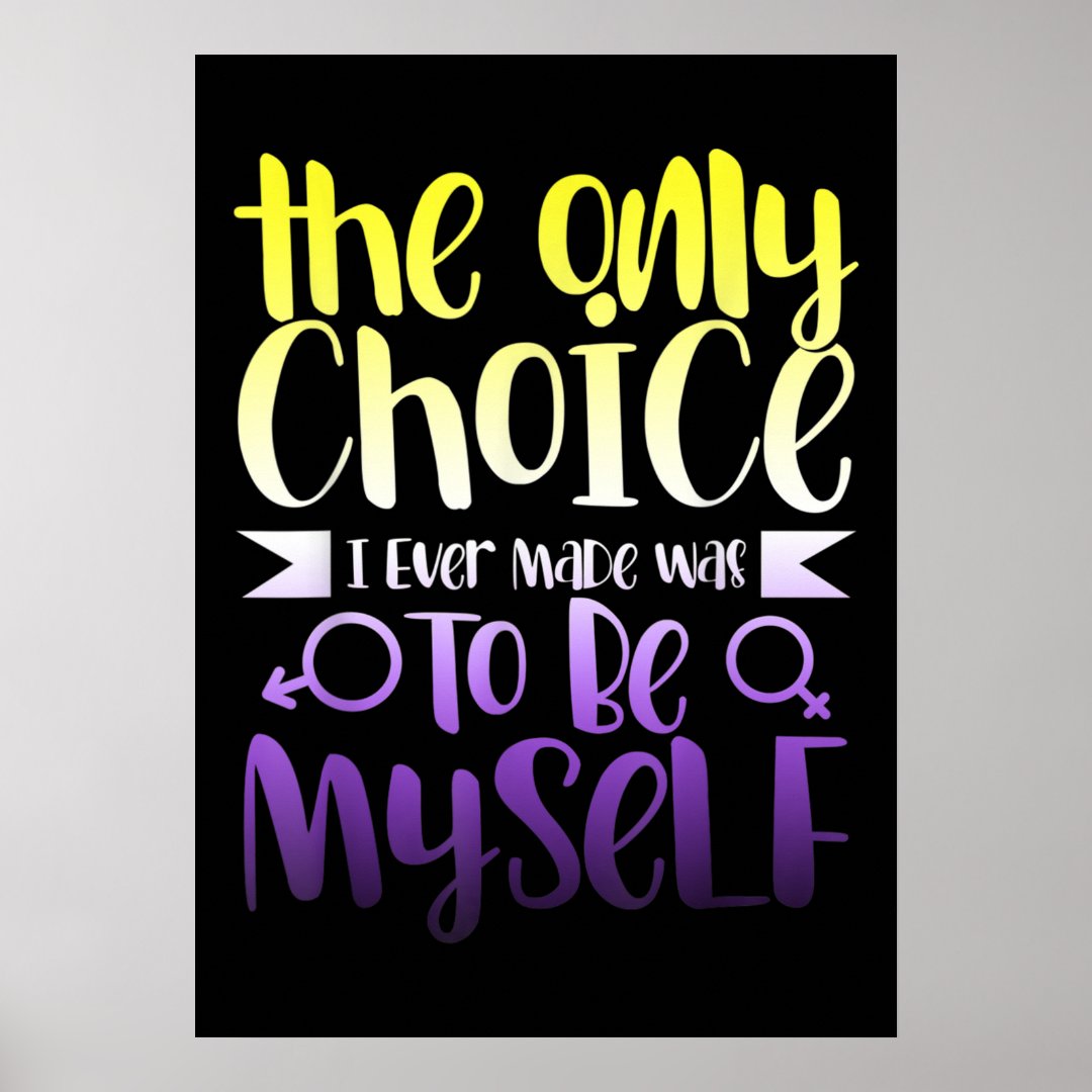 LGBTQ Queer Nonbinary Androgynous Non Binary Poster | Zazzle