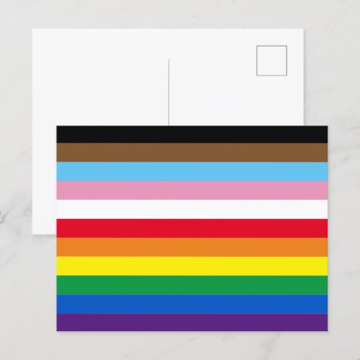 Lgbtq rainbow 11 stripes inclusive gay pride flag postcard | Zazzle