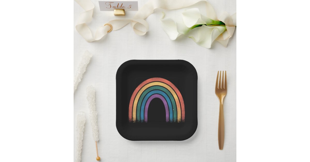 LGBTQ Rainbow Flag Gay Pride LGBT Awareness Ally Paper Plates | Zazzle