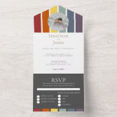 LGBTQ Rainbow Gay Elegant All In One Invitation | Zazzle