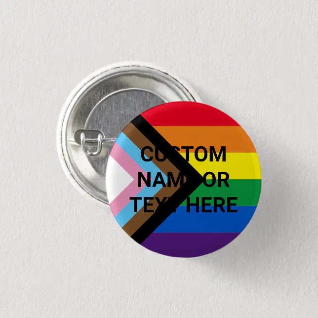 Lgbtq rainbow Inclusive diverse pride flag custom Button | Zazzle