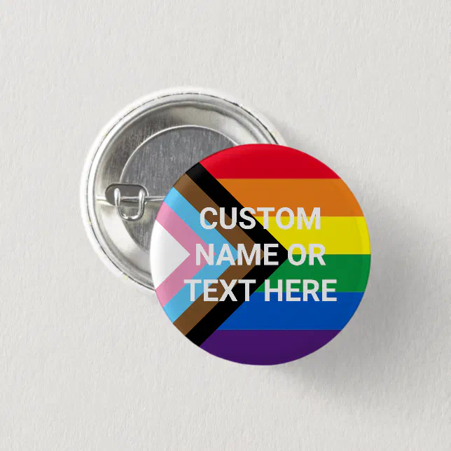 Lgbtq rainbow Inclusive diversity gay flag custom Button | Zazzle