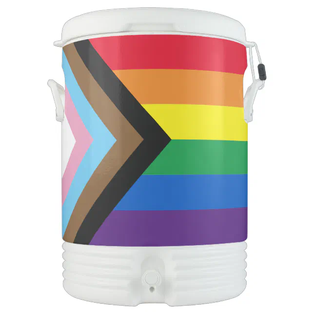 Lgbtq rainbow inclusive diversity gay pride flag beverage cooler | Zazzle