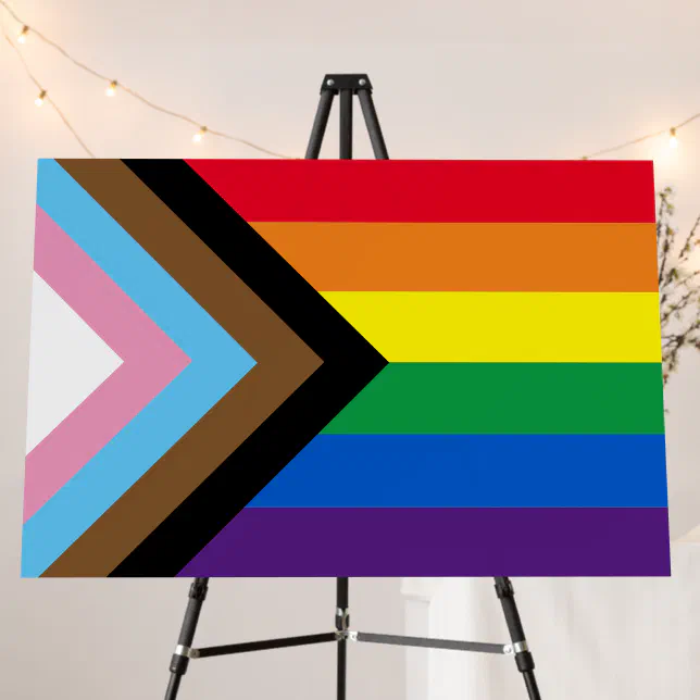 Lgbtq rainbow inclusive diversity gay pride flag foam board | Zazzle