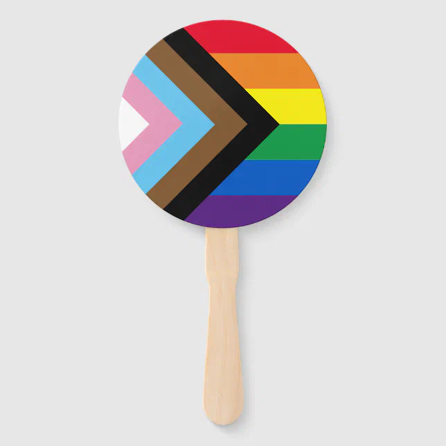 Lgbtq rainbow inclusive diversity gay pride flag hand fan | Zazzle