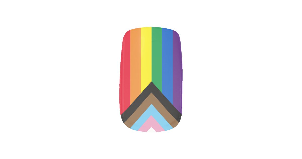 Lgbtq rainbow inclusive diversity gay pride flag minx nail art | Zazzle