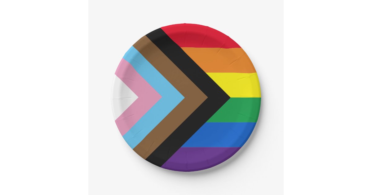 Lgbtq rainbow inclusive diversity gay pride flag paper plates | Zazzle