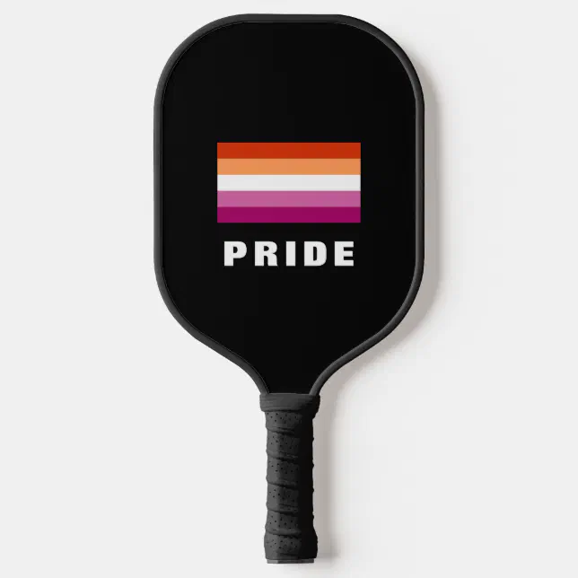 LGBTQ Rainbow Lesbian Pride Flag Custom Text Pickleball Paddle | Zazzle
