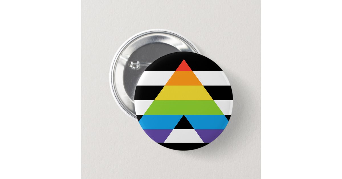 LGBTQ Straight Ally Pride Flag Button | Zazzle