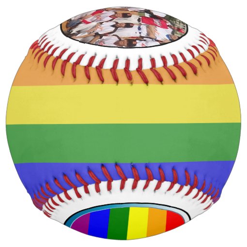 LGBTQ Team Photo and Logo Rainbow Softball | Zazzle