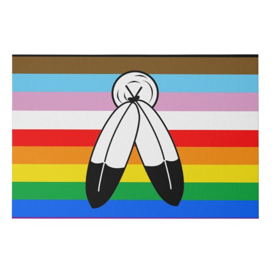LGBTQ+ Two-Spirit Progress Pride Flag Faux Canvas Print | Zazzle.com
