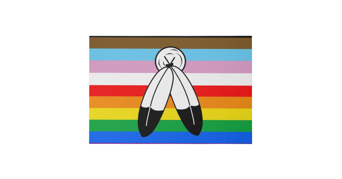 LGBTQ+ Two-Spirit Progress Pride Flag Faux Canvas Print | Zazzle