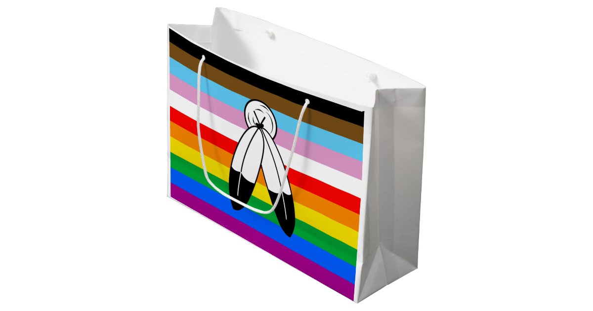 LGBTQ+ Two-Spirit Progress Pride Flag Large Gift Bag | Zazzle