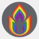 LGBTQ Unitarian Universalism flaming chalice Classic Round Sticker | Zazzle