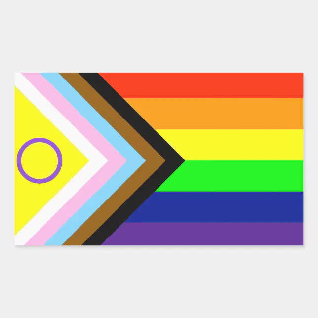 LGBTQI PRIDE FLAG RECTANGULAR STICKER | Zazzle