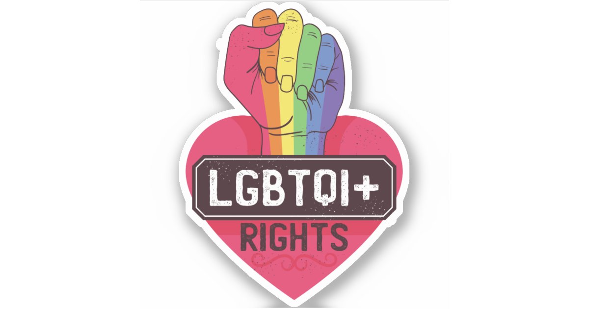 LGBTQI Rights Rainbow Flag Fist Pride March Sticker | Zazzle