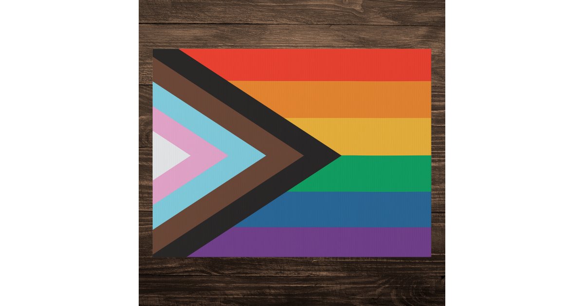 LGBTQIA+ Progress Pride Flag Sign | Zazzle