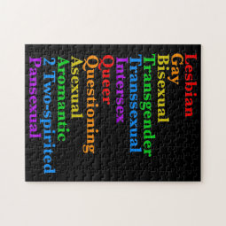 LGBTTIQQAA2P Pride Diversity Rainbow LGBTQ Acronym Jigsaw Puzzle | Zazzle