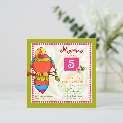 LGC | Tropical Parrot-dise Invitation | Zazzle