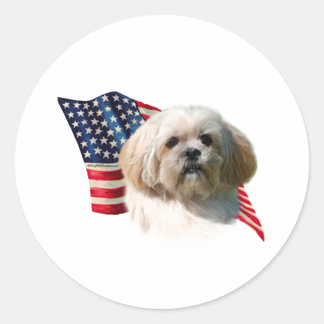 Lhasa Apso Flag Classic Round Sticker | Zazzle