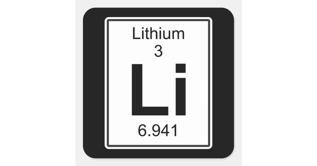 Li - Lithium Square Sticker | Zazzle