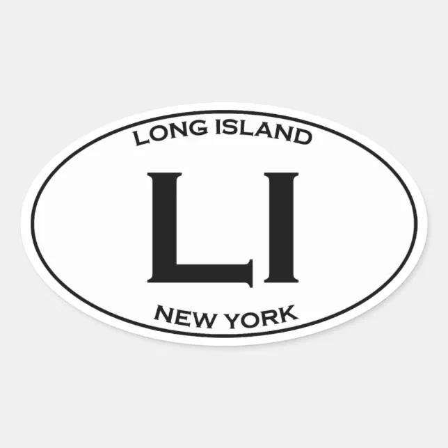 LI - Long Island Oval Logo Oval Sticker | Zazzle