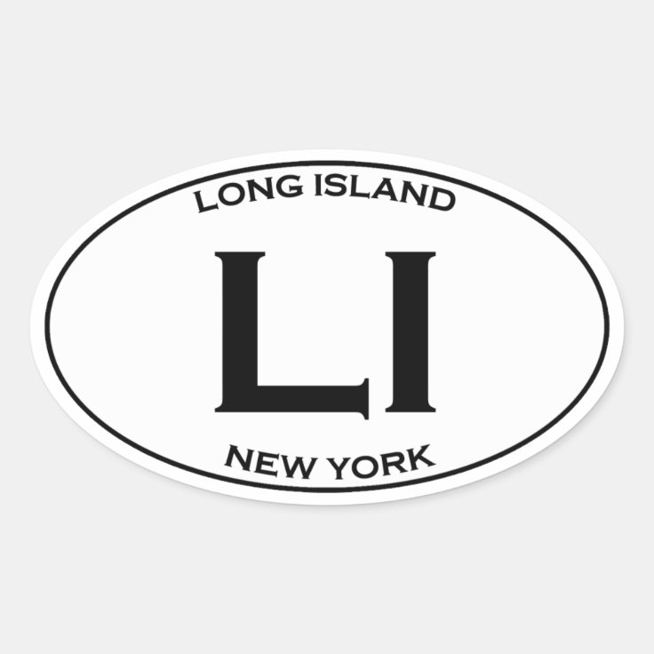 LI - Long Island Oval Logo Oval Sticker | Zazzle