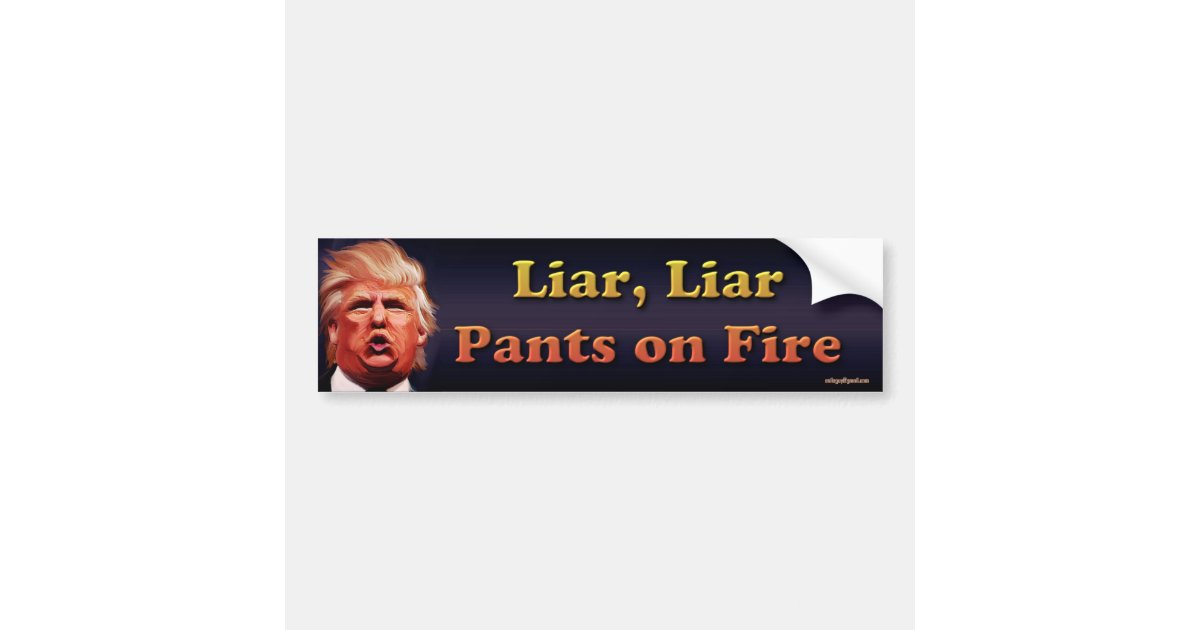 Liar, Liar, pants on fire Bumper Sticker | Zazzle