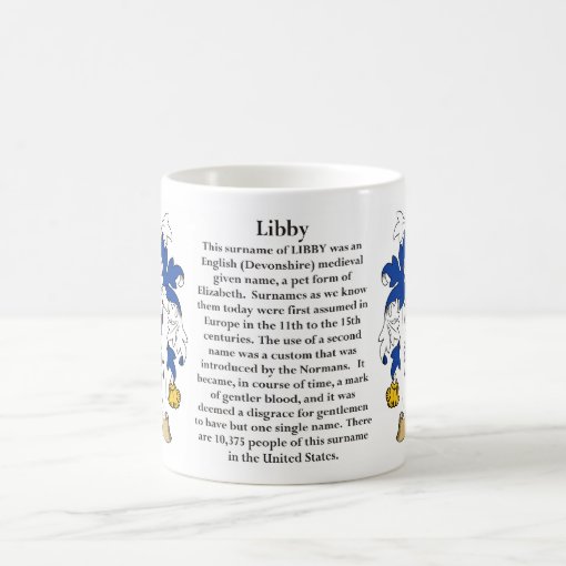 Libby, the Origin, the Meaning and the Crest Coffee Mug | Zazzle