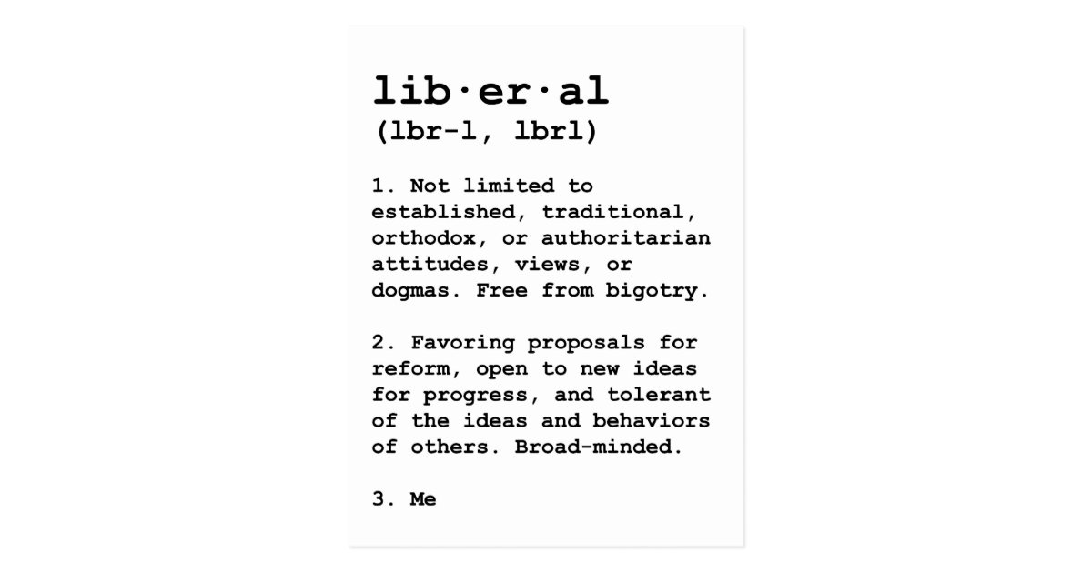Liberal Defined Postcard | Zazzle.com