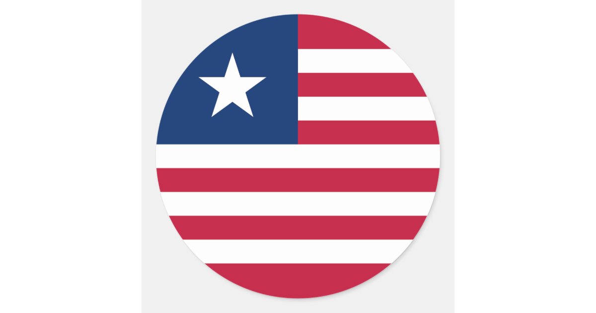 Liberia Flag Classic Round Sticker | Zazzle