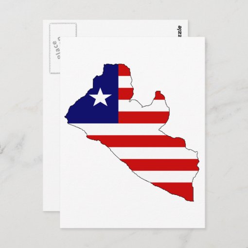 Liberia flag map postcard | Zazzle