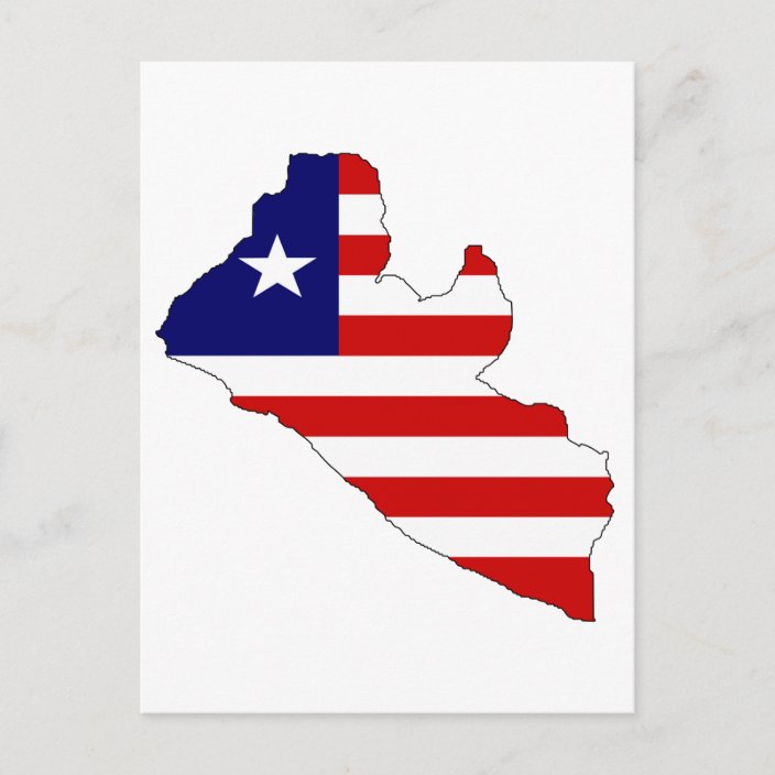 Liberia flag map postcard | Zazzle.com