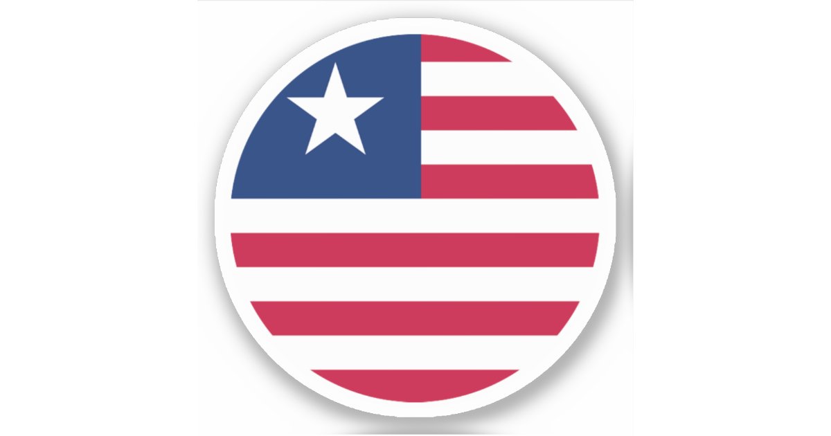 Liberia Flag Round Sticker | Zazzle