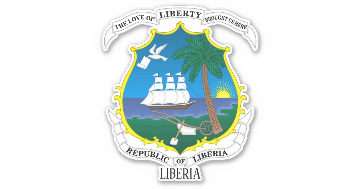 Liberia National Coat Of Arms Patriotic Sticker | Zazzle