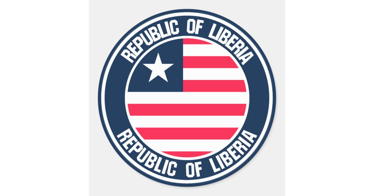 Liberia Round Emblem Classic Round Sticker | Zazzle