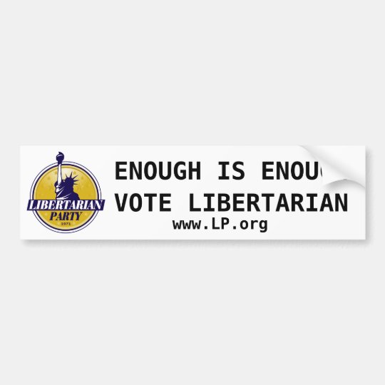 Libertarian Party Bumper Sticker | Zazzle.com