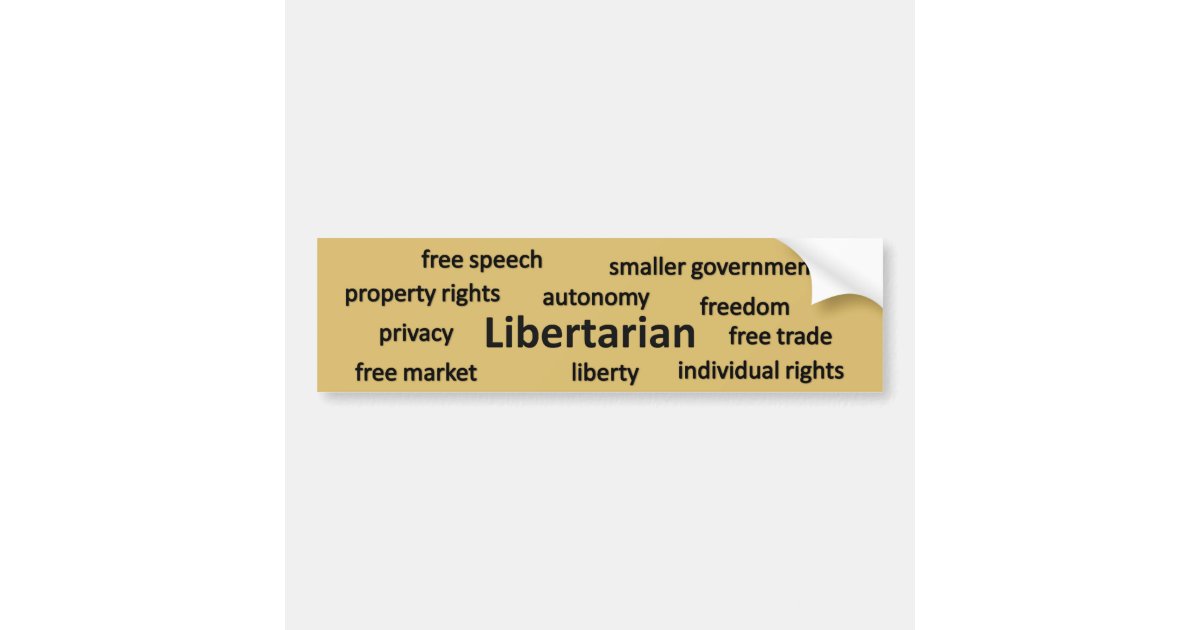 Libertarian Values and Philosophy Tag Cloud Bumper Sticker | Zazzle