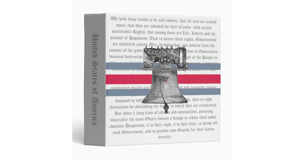 Liberty Bell and Declaration Binder | Zazzle