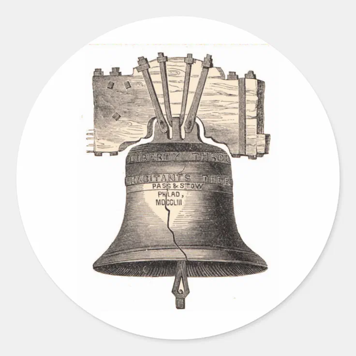 Liberty Bell Classic Round Sticker | Zazzle