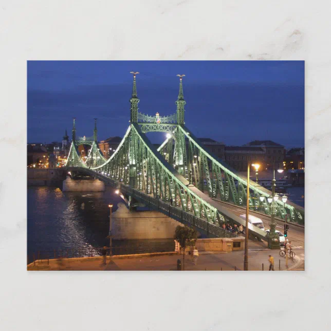 Liberty Bridge by night Postcard | Zazzle