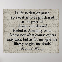Liberty or Death --- Patrick Henry Quote -- print | Zazzle