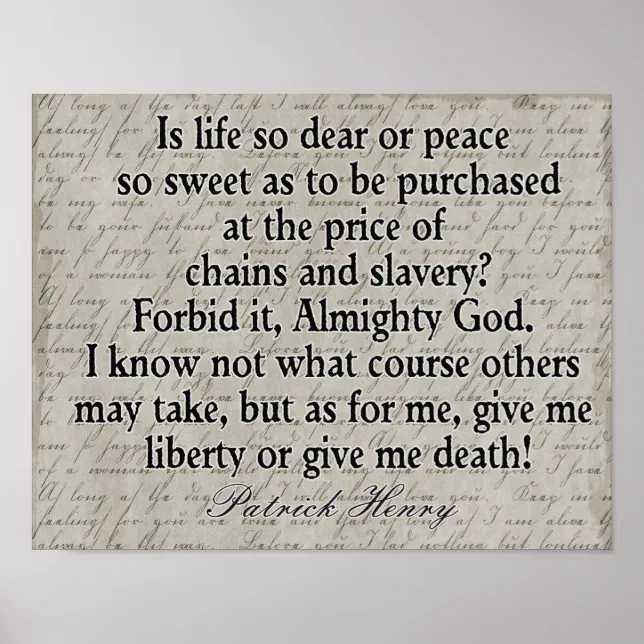 Liberty or Death --- Patrick Henry Quote -- print | Zazzle