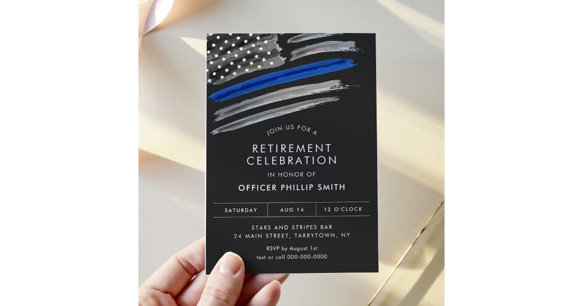 LIBERTY Police Law Enforcement Retirement Party Invitation | Zazzle