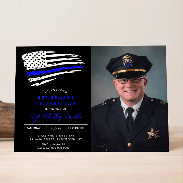 LIBERTY Police Military Retirement Party Invitation | Zazzle