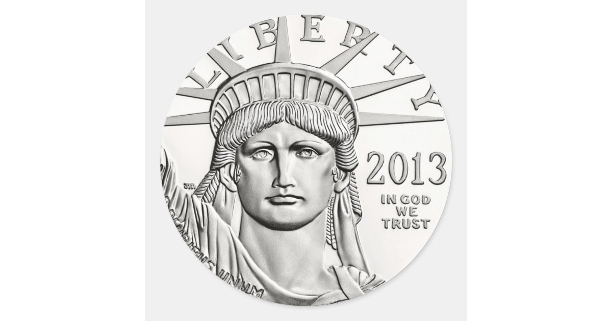 Liberty Silver Dollar Classic Round Sticker | Zazzle