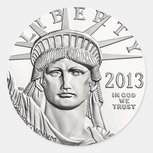 Liberty Silver Dollar Classic Round Sticker | Zazzle